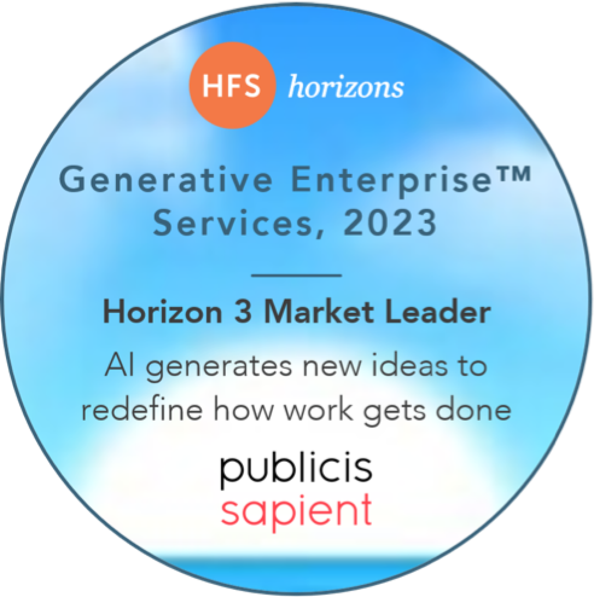 Publicis Sapient Is Named a 2023 Market Leader in Generative Enterprise Services (Gen AI) by HFS ...